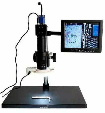 Microscopio Digital 2MP con pantalla ' lampara y base metálica grande