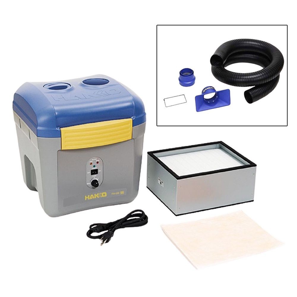 Extractor Hakko FA-430 con ducto y boquilla rectangular