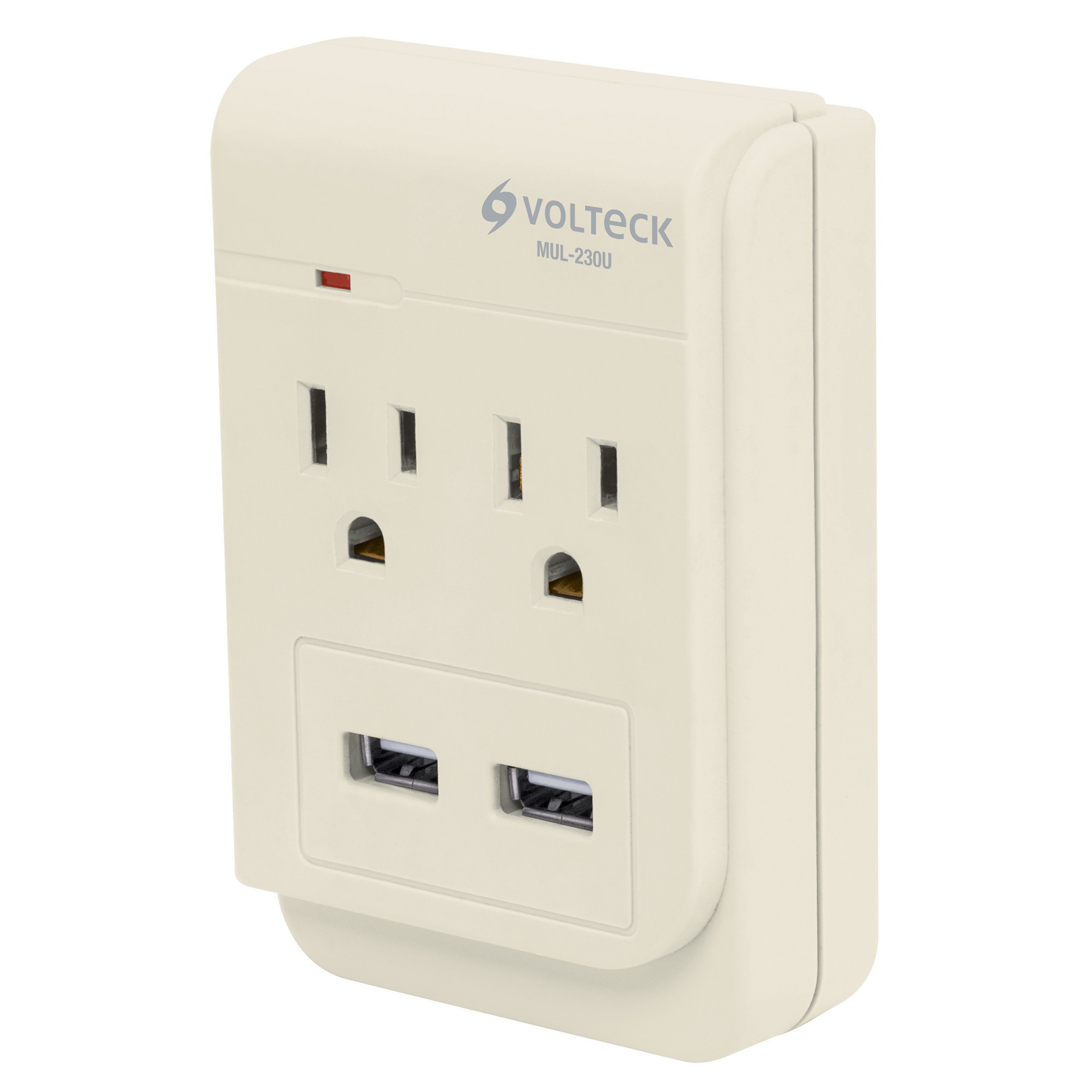 Multicontacto de 2 entradas con 2 USB