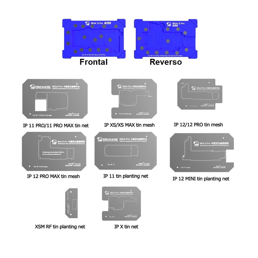 Fixture para Reballing iBGA 12 Pro (10 en 1)