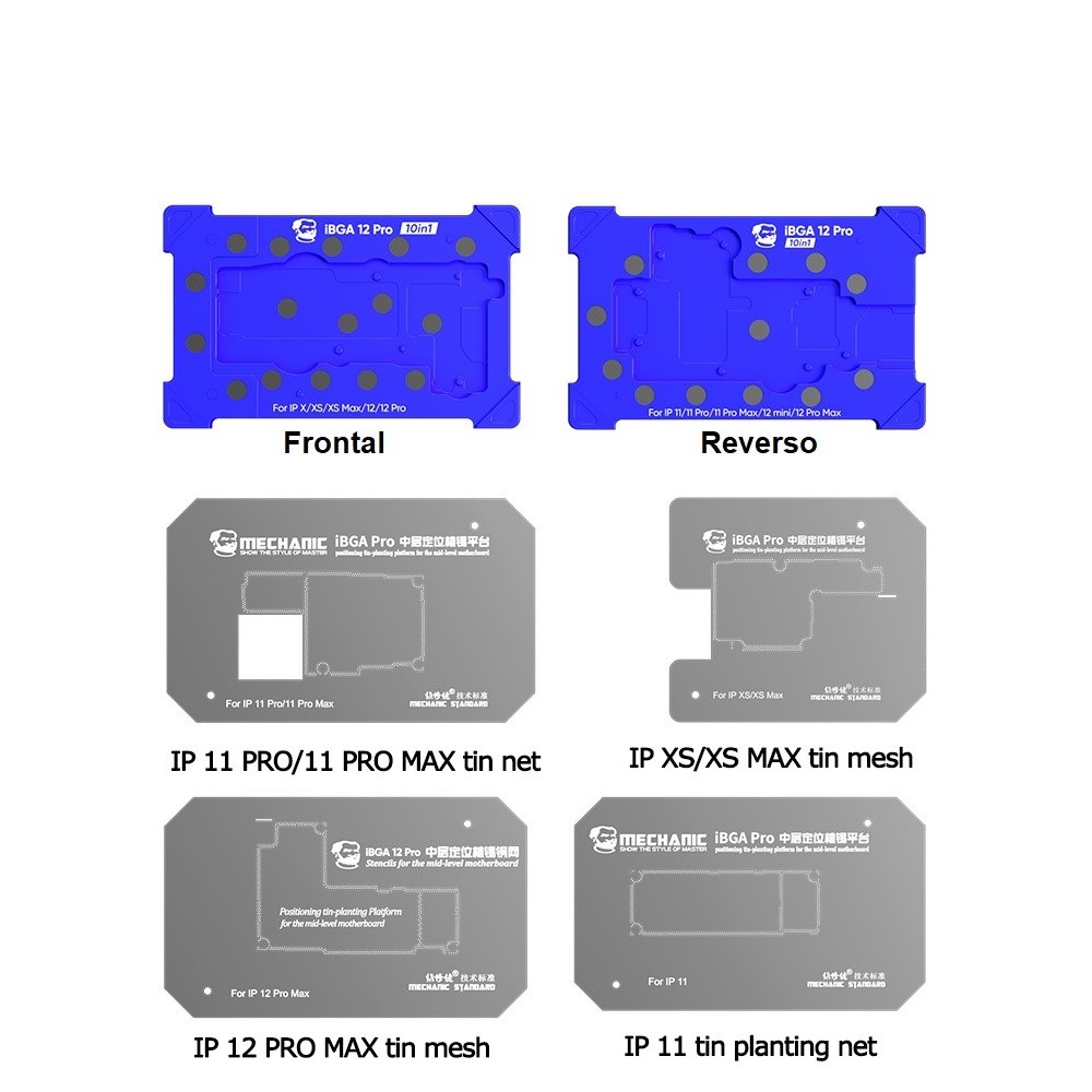 Fixture para Reballing iBGA 12 Pro (10 en 1)