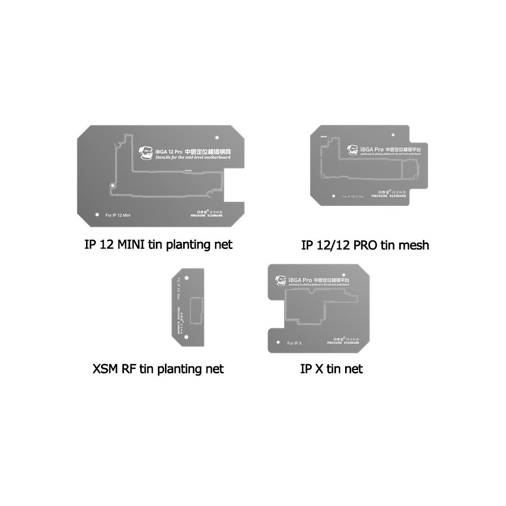 Fixture para Reballing iBGA 12 Pro (10 en 1)