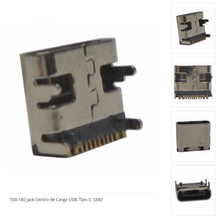 Jack USB tipo C (centro de carga SMD)