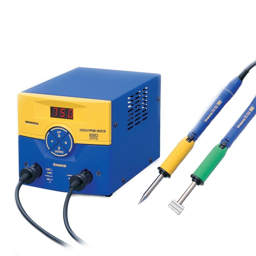Estación de soldadura de doble puerto Hakko FM-203 con 2 manerales
