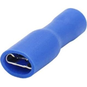 Terminal hembra tipo fastón D1-L 1/4", calibre 14 - 16, con aislante completo azul