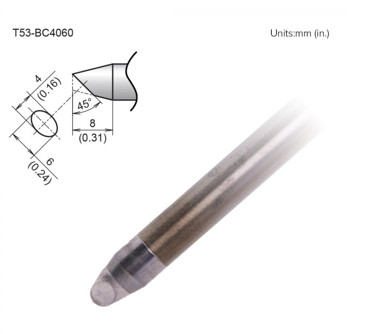 Punta con forma de bisel Hakko T53-BC4060.